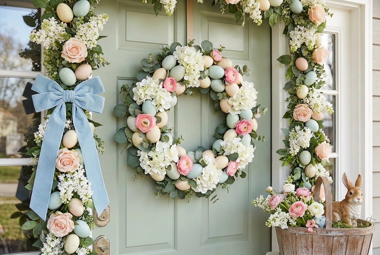30 Creative Easter Wreaths for Front Door and Festive Garlands to ...