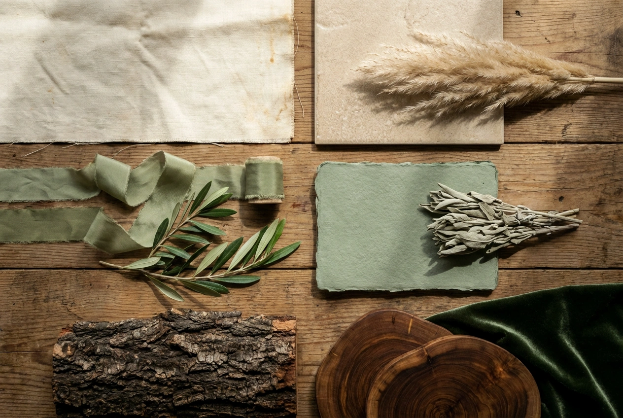 Elegant White and Sand Beige Color Palette with a Green Color Palette ...